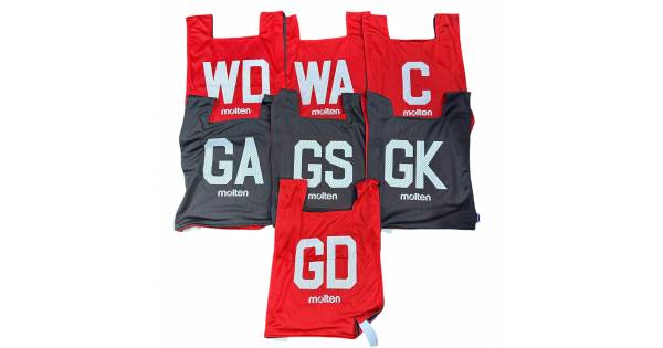 Molten Netball Reversible Mesh Bib Set (RED/BLACK)
