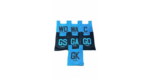 Molten Netball Reversable Mesh Bib Set (MID BLUE/BLACK)